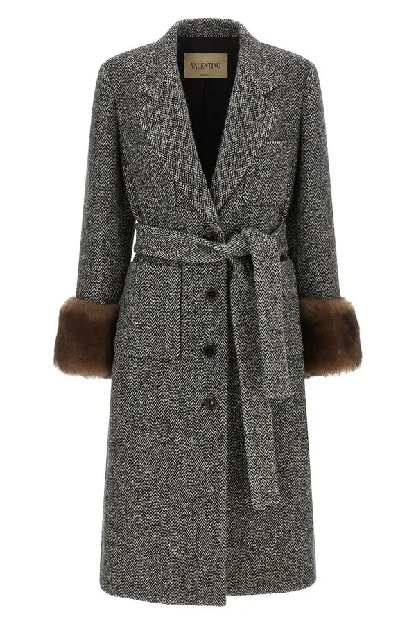 Valentino Garavani Mossi' Coat - White/black