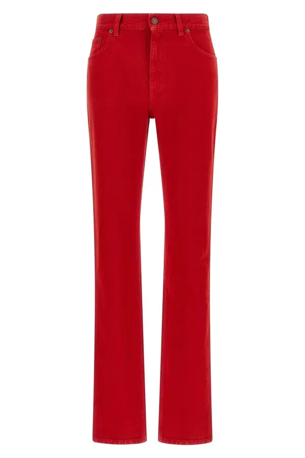 Chloé Garment-dyed Denim Jeans - Red