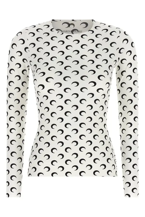 MARINE SERRE Moon Printed Jersey Second Skin' T-shirt