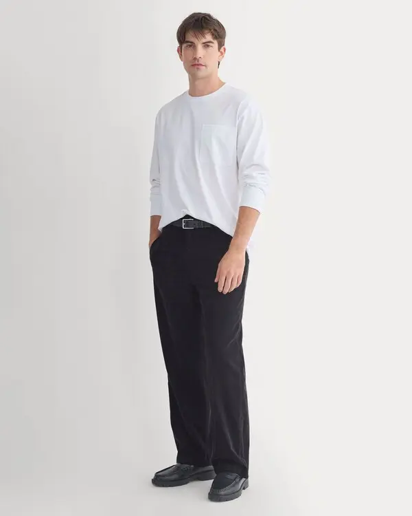 Everlane Relaxed Pinwale Corduroy Trouser - Black
