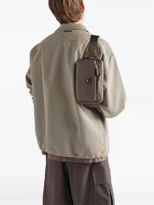 Prada Re-nylon And Saffiano-leather Belt Bag - Grey