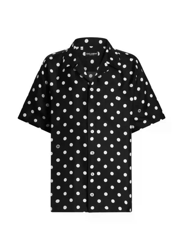 Dolce & Gabbana Polka Dot-print Silk Twill Shirt