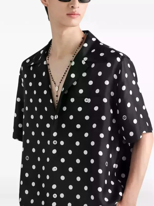 Dolce & Gabbana Polka Dot-print Silk Twill Shirt