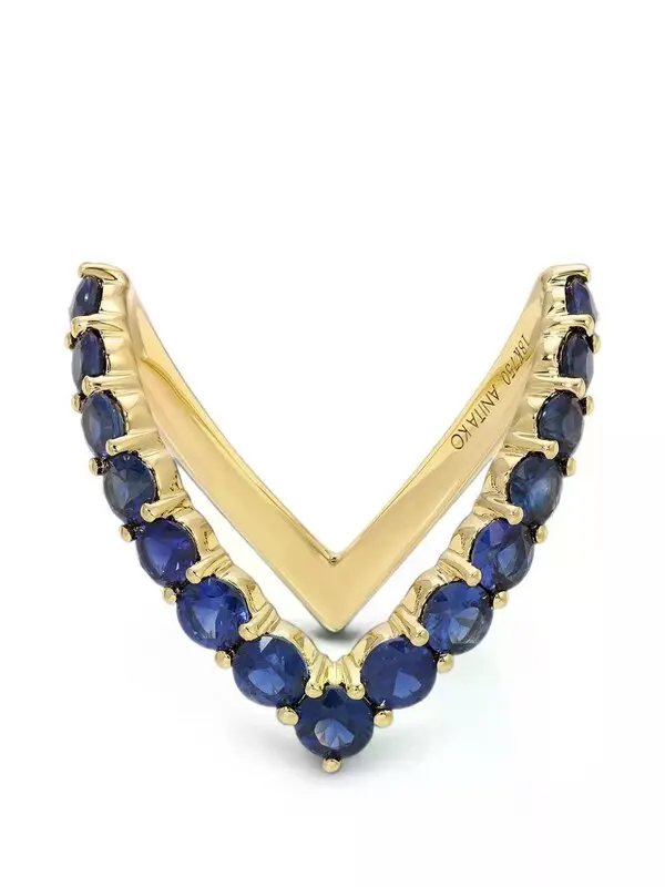 ANITA KO Sapphire V Ring - Gold