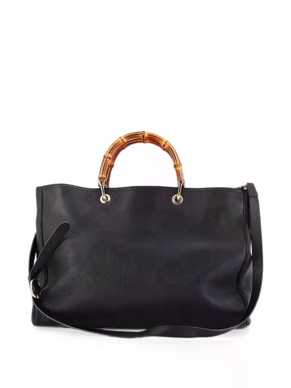 Gucci Bamboo Shopper Leather Large Tote Bag