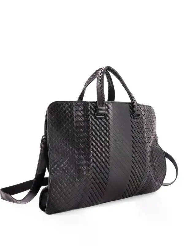 Bottega Veneta Club Fume Briefcase Intrecciato Nappa Business Bag - Black
