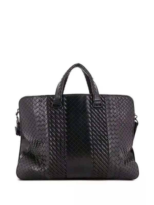 Bottega Veneta Club Fume Briefcase Intrecciato Nappa Business Bag - Black