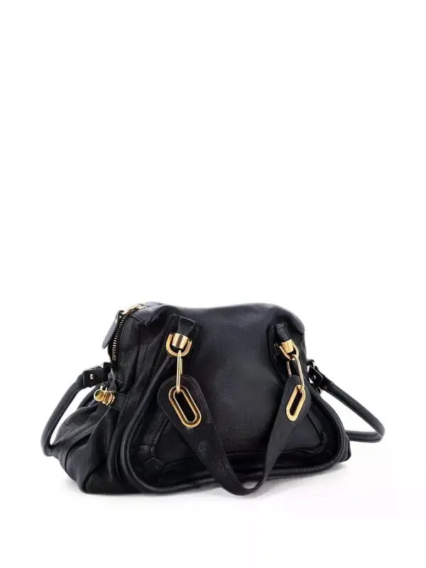 Chloé Paraty Top Handle Bag Leather Medium Satchel - Black
