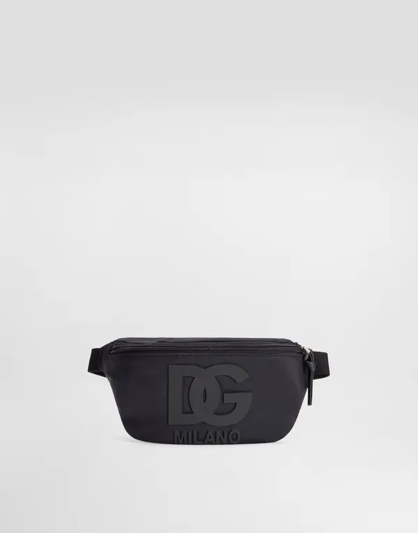 Dolce & Gabbana Nylon Waist Bag With Dg Rubber Patch
