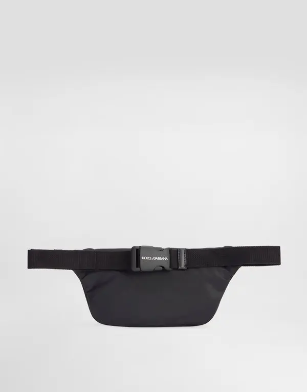 Dolce & Gabbana Nylon Waist Bag With Dg Rubber Patch