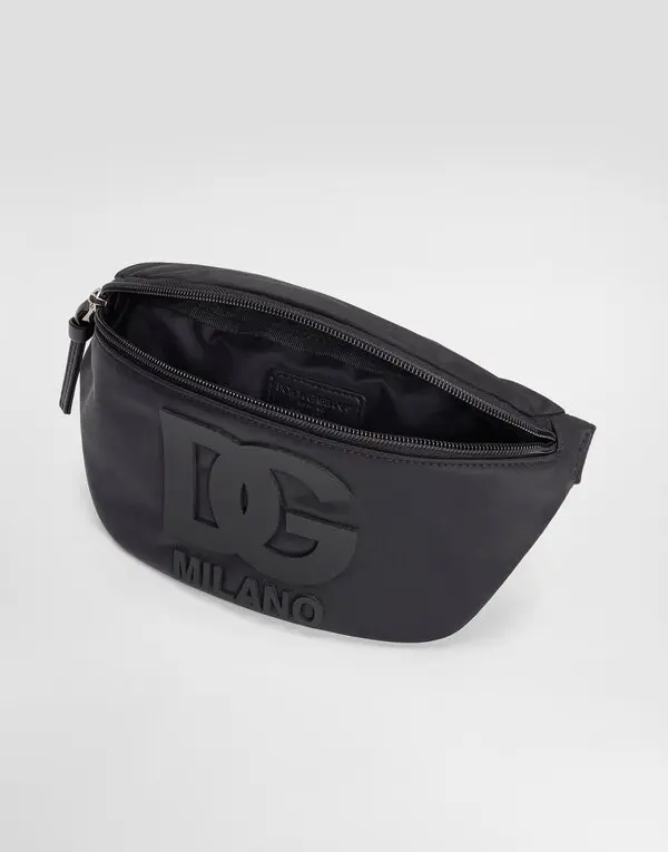 Dolce & Gabbana Nylon Waist Bag With Dg Rubber Patch
