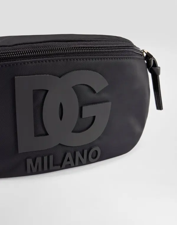 Dolce & Gabbana Nylon Waist Bag With Dg Rubber Patch