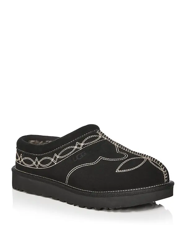 UGG Tasman Western Suede Slippers - Black