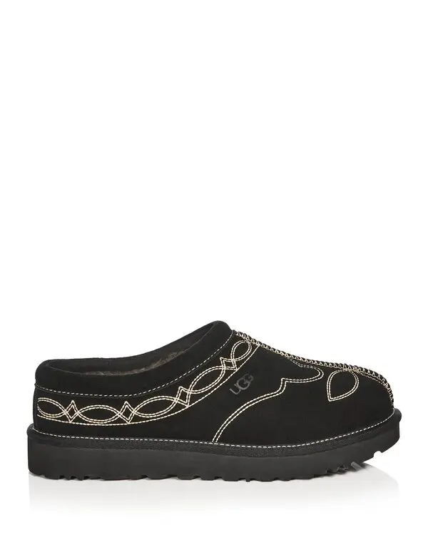 UGG Tasman Western Suede Slippers - Black