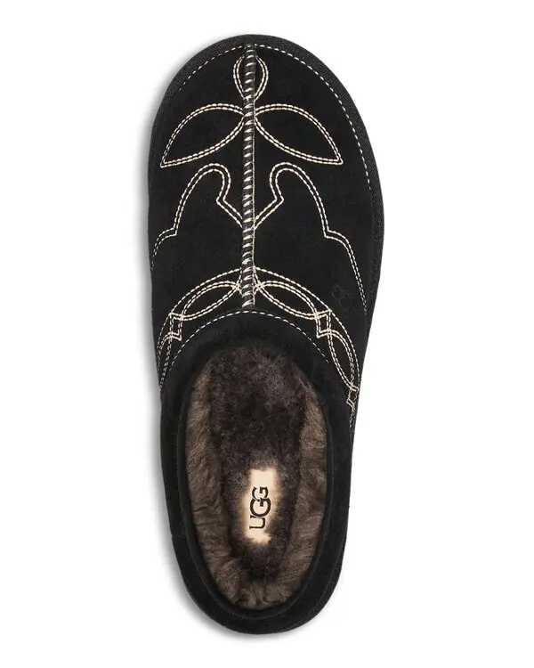 UGG Tasman Western Suede Slippers - Black
