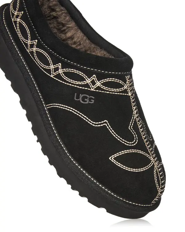 UGG Tasman Western Suede Slippers - Black