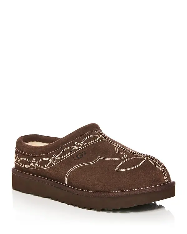 UGG Tasman Western Suede Slippers - Burnt Cedar
