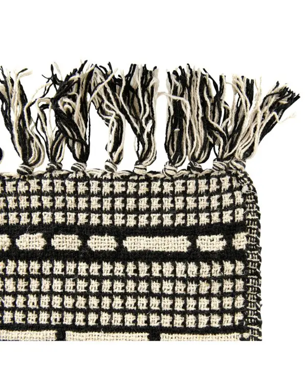 OLIVE GROVE Soft Cotton Blend Throw With Diamond Pattern