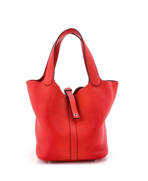 Hermès Mm Picotin Lock Bag Clemence - Red