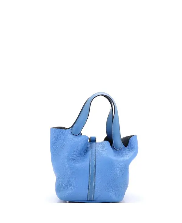 Hermès Mm Picotin Lock Bag Clemence - Blue