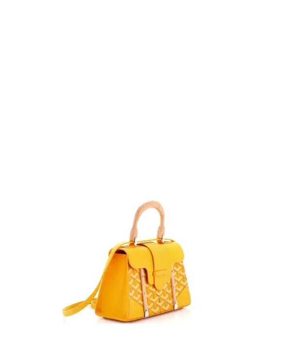 Goyard Mini Structured Saigon Top Handle Bag Coated Canvas With Leather