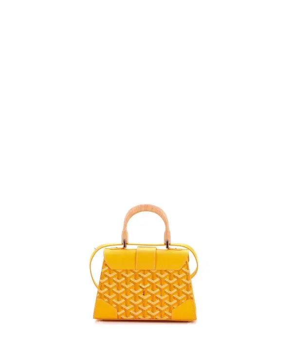 Goyard Mini Structured Saigon Top Handle Bag Coated Canvas With Leather