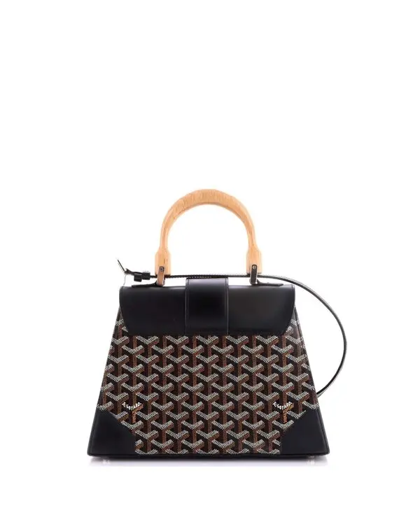 Goyard Pm Saigon Top Handle Bag Coated Canvas With Leather