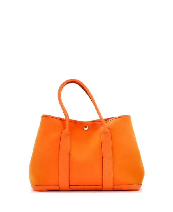 Hermès 36 Garden Party Tote Toile And Leather