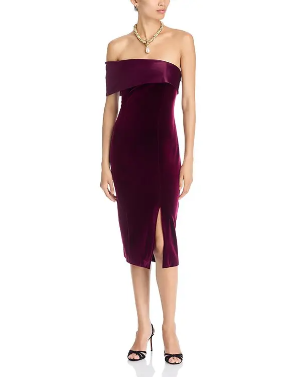 Eliza J Velvet One Shoulder Cocktail Dress
