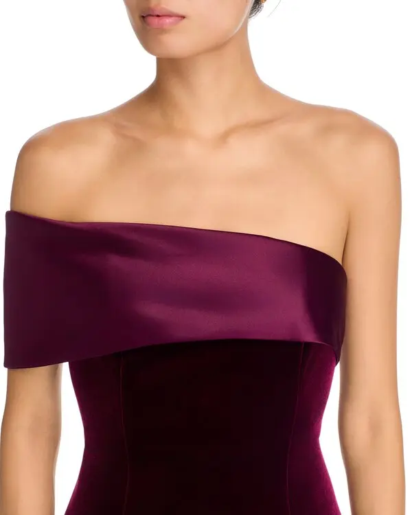 Eliza J Velvet One Shoulder Cocktail Dress