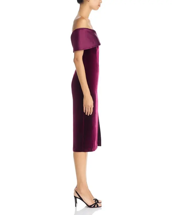 Eliza J Velvet One Shoulder Cocktail Dress