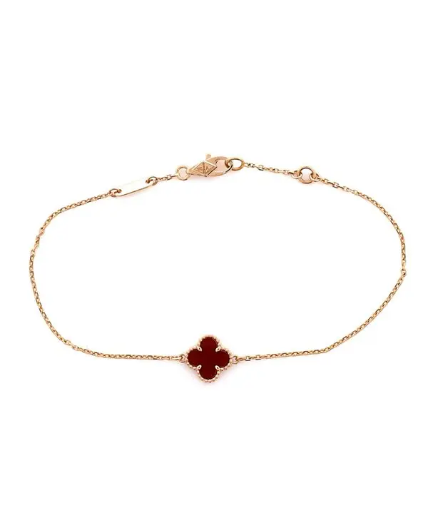 VAN CLEEF & ARPELS Sweet Alhambra Bracelet 18k Rose Gold And Carnelian - Pink
