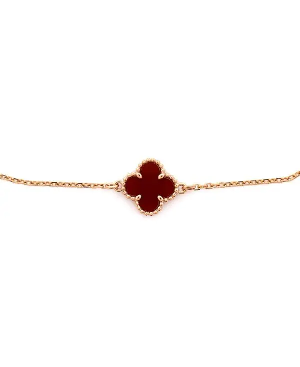VAN CLEEF & ARPELS Sweet Alhambra Bracelet 18k Rose Gold And Carnelian