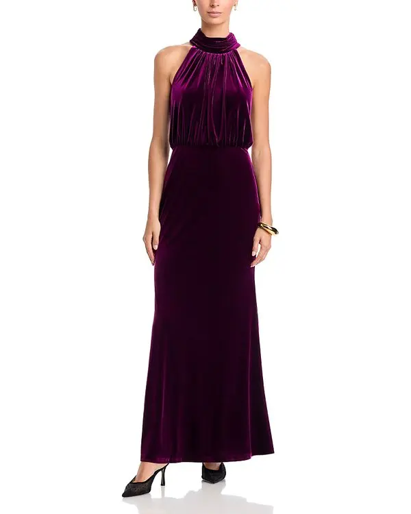 Eliza J Sleeveless Mock Neck Blouson Gown