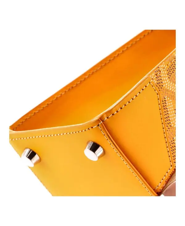 Goyard Structured Saigon Top Handle Bag Coated Canvas With Leather - Yellow