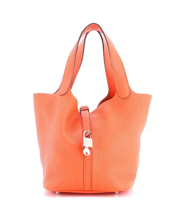 Hermès Mm Picotin Lock Bag Clemence - Orange