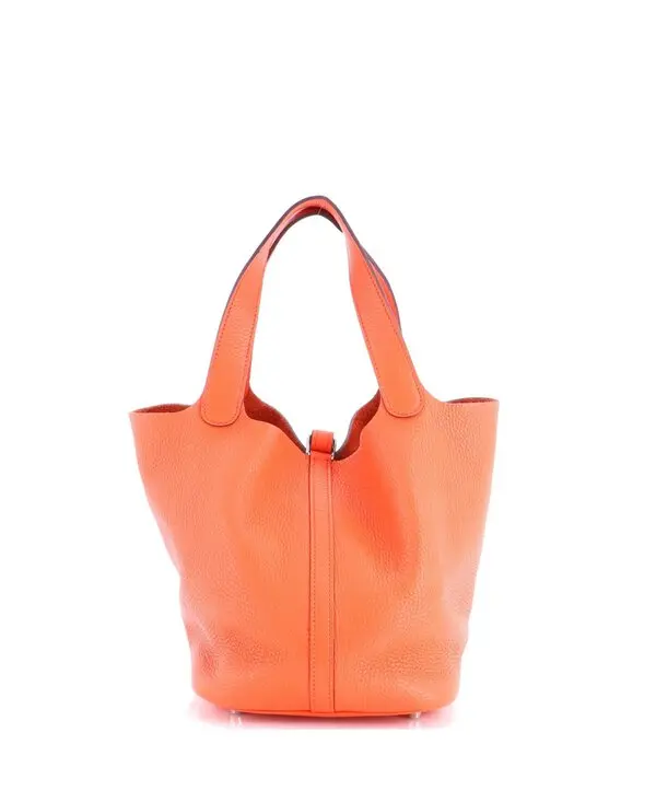 Hermès Mm Picotin Lock Bag Clemence - Orange