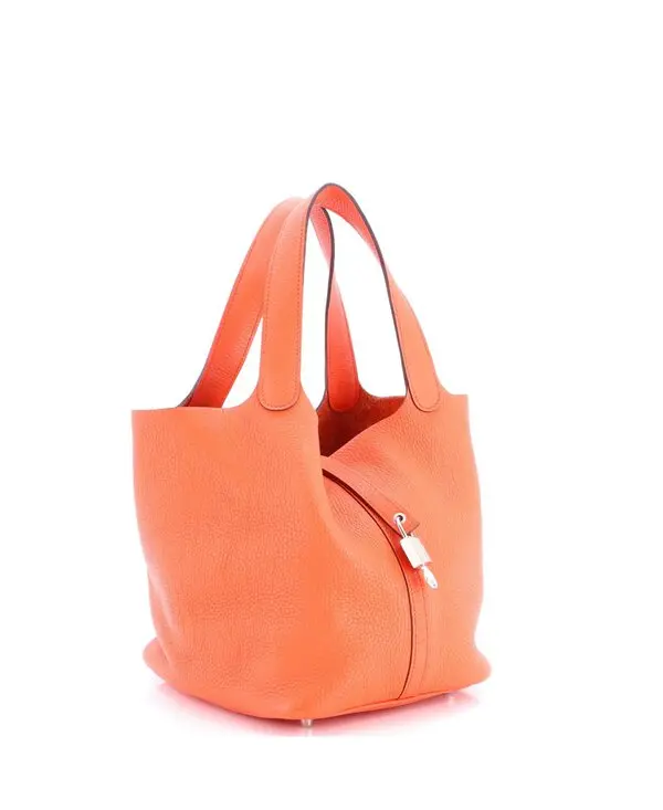 Hermès Mm Picotin Lock Bag Clemence - Orange