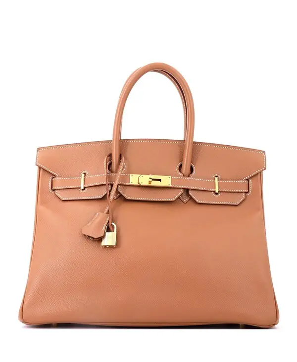 Hermès Birkin 35 Handbag Brown Courchevel With Hardware - Gold