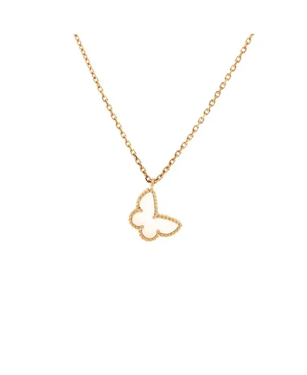 VAN CLEEF & ARPELS Sweet Alhambra Butterfly Pendant Necklace 18k And Mother Of Pearl, 15.75 - Gold
