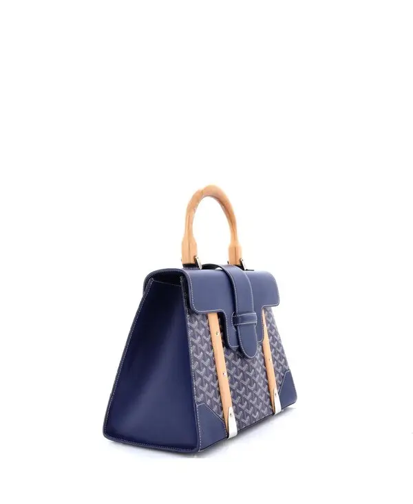Goyard Mm Saigon Top Handle Bag Coated Canvas With Leather