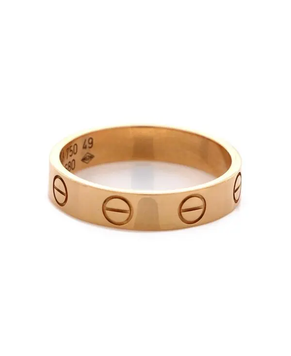CARTIER Love Wedding Band Ring 18k Rose Gold