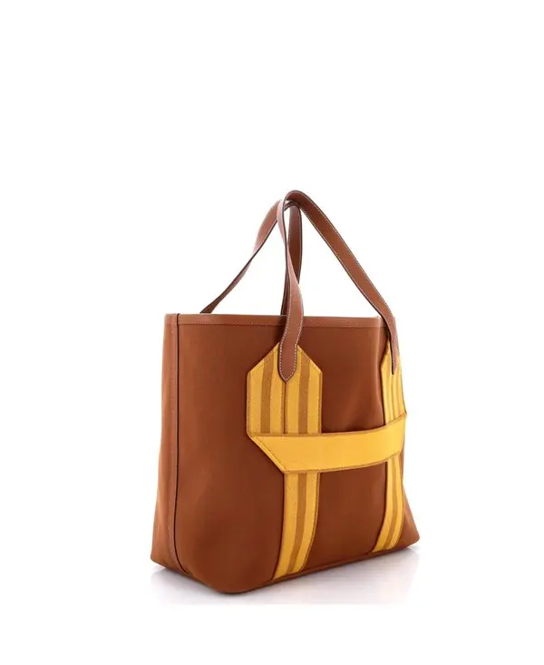Hermès Pursangle Tote Canvas With Leather - Brown