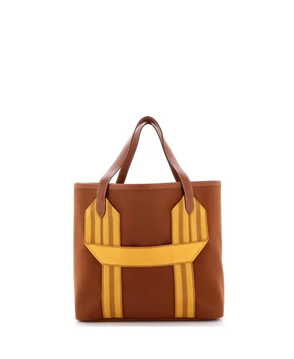 Hermès Pursangle Tote Canvas With Leather - Brown