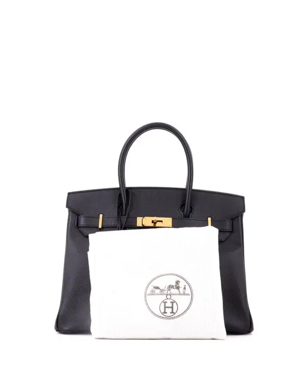 Hermès Birkin 30 Handbag Black Epsom With Gold Hardware - Noir