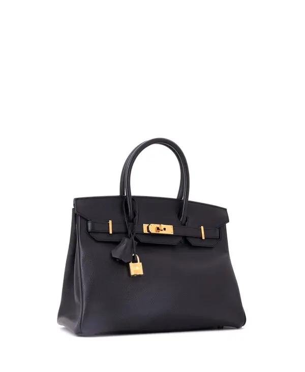 Hermès Birkin 30 Handbag Black Epsom With Gold Hardware - Noir