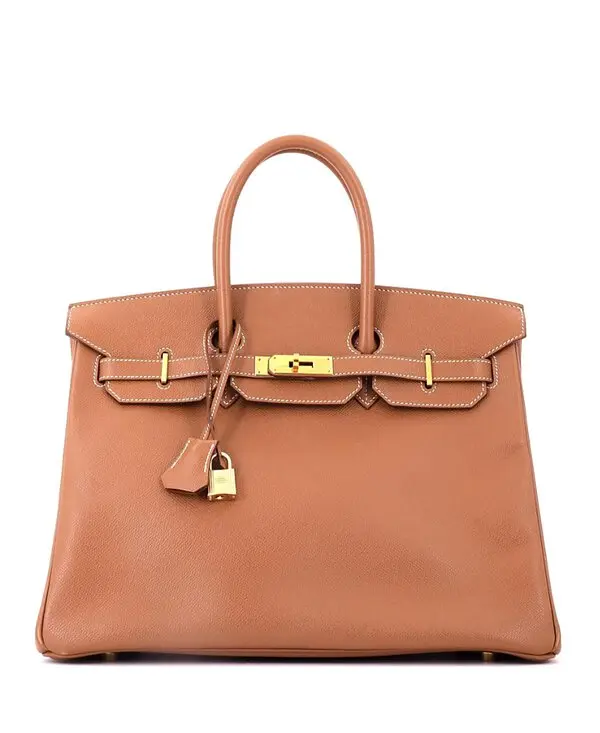 Hermès Birkin 35 Handbag Brown Courchevel With Hardware - Gold