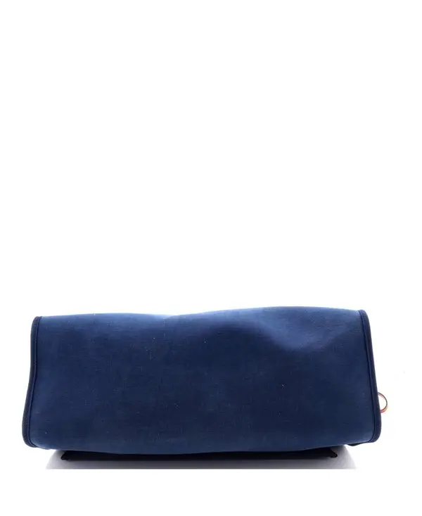 Hermès 39 Herbag Zip Leather And Toile - Blue