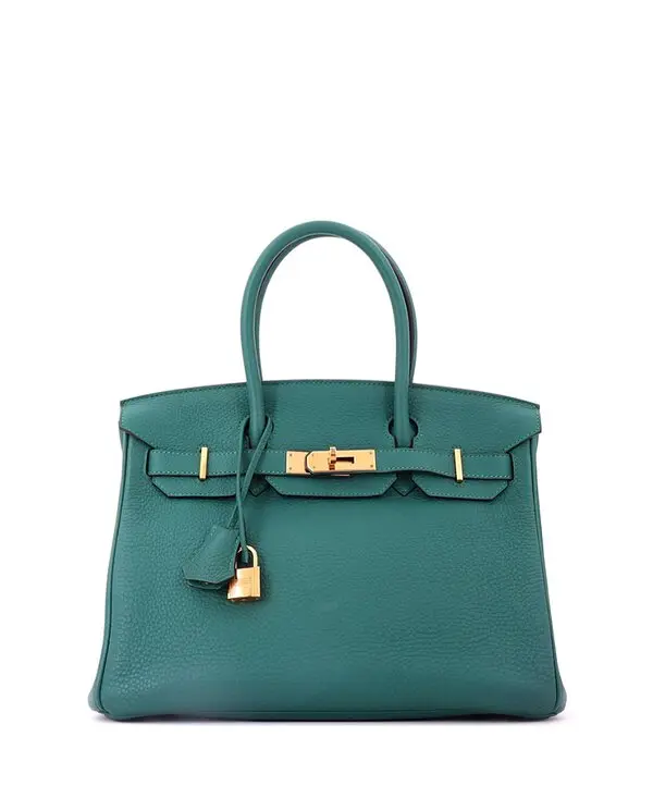 Hermès Birkin 30 Handbag Green Togo With Gold Hardware - Malachite