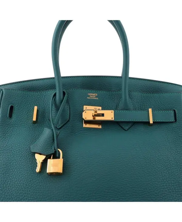 Hermès Birkin 30 Handbag Green Togo With Gold Hardware - Malachite